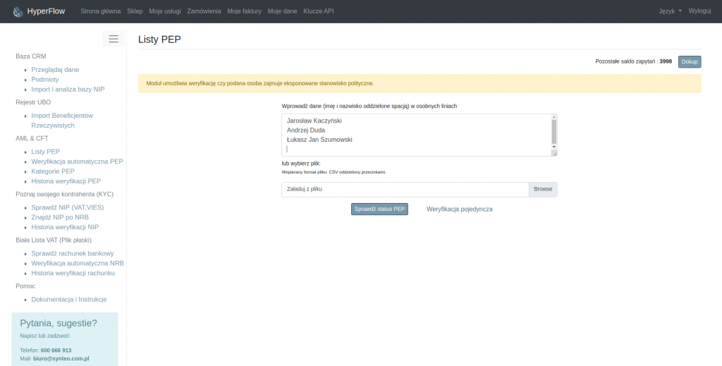 Listy PEP – Platforma Hyperflow