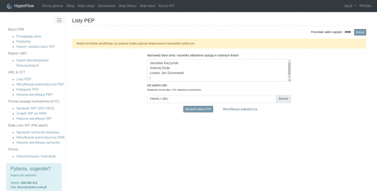 Listy PEP – Platforma Hyperflow