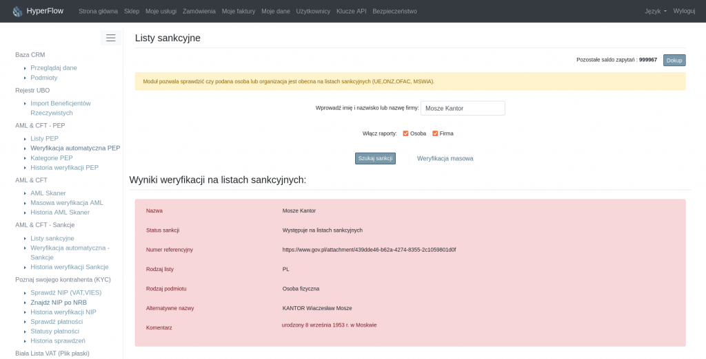 Polska Lista Sankcyjna MSWiA już dostępna – Platforma Hyperflow
